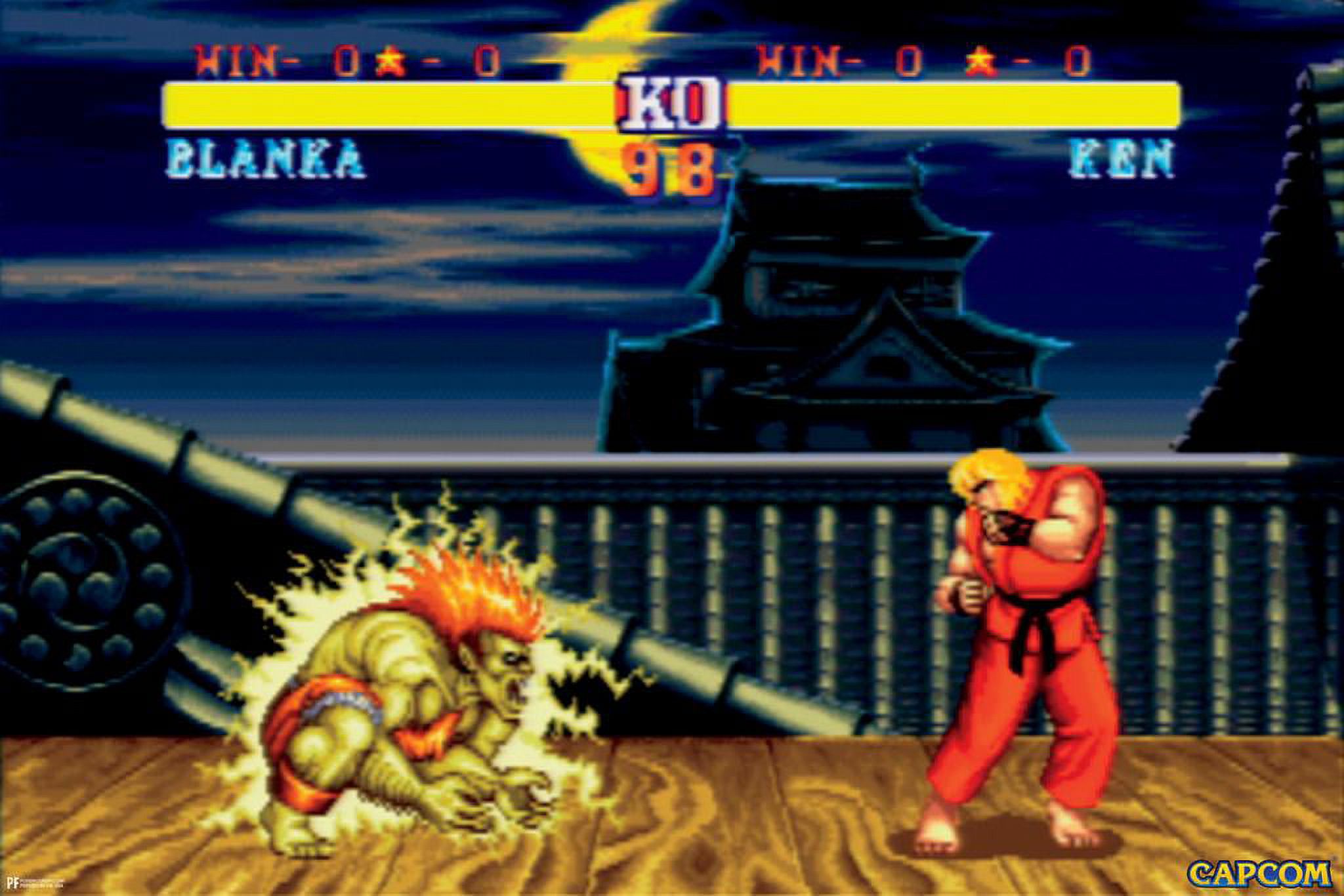 Laminated Street Fighter 2 Ken vs Blanka CAPCOM Classic Vintage Retro ...