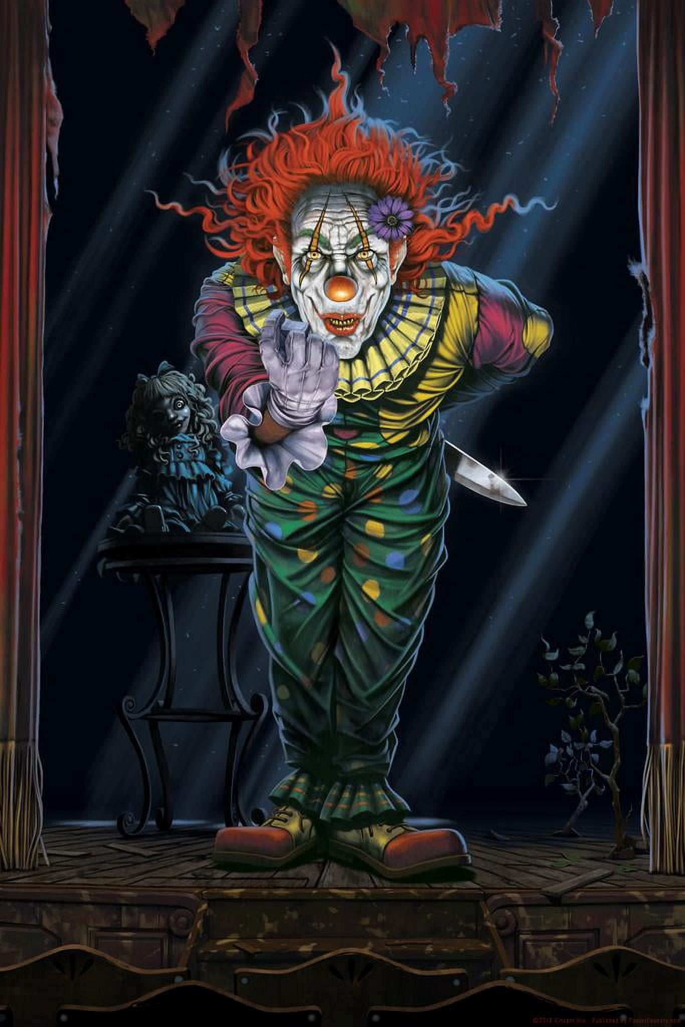 Laminated Surprise Evil Clown by Vincent Hie Fantasy Art Horror Spooky ...