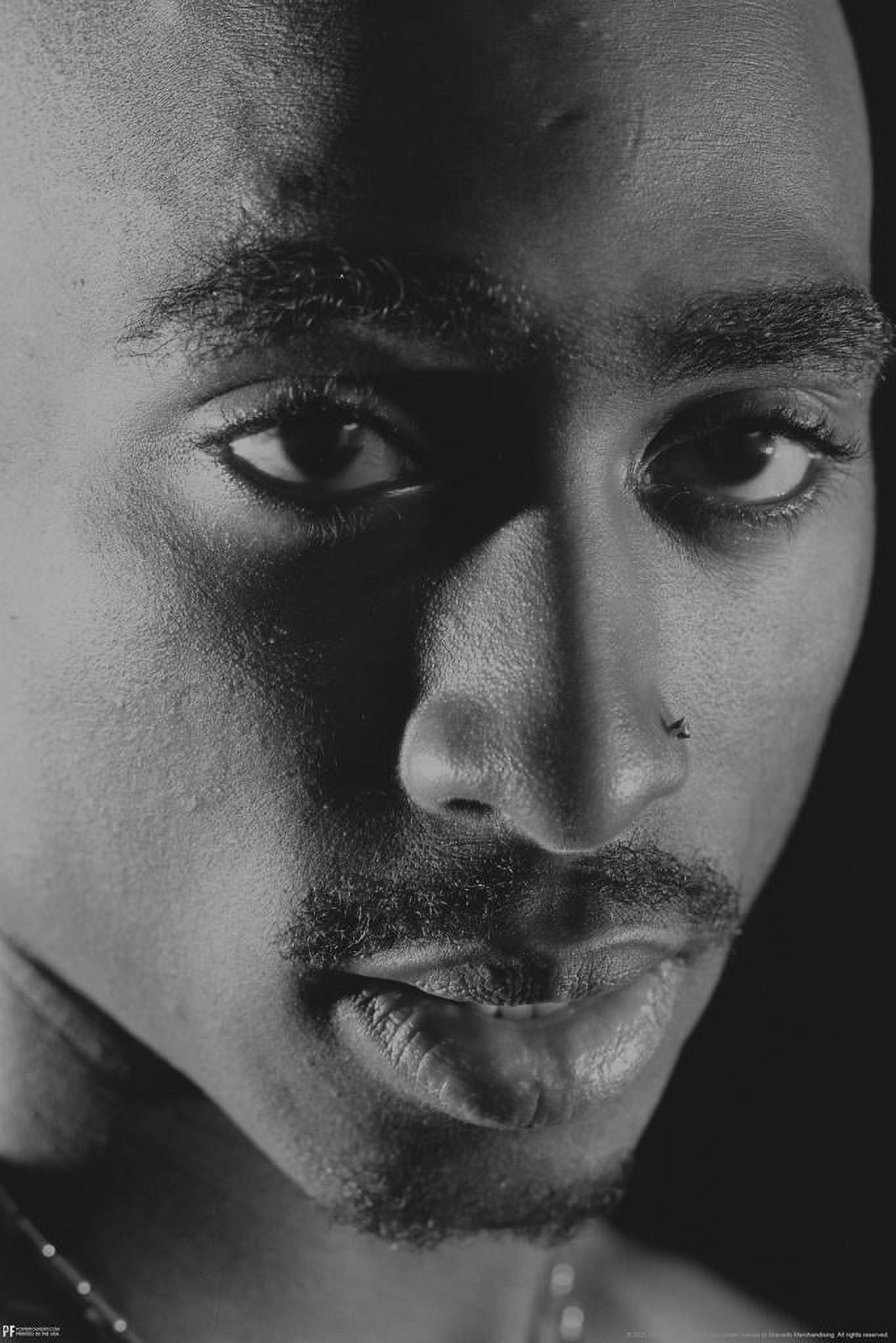Laminated Tupac Posters 2Pac Poster Close Up Black and White 90s Hip ...
