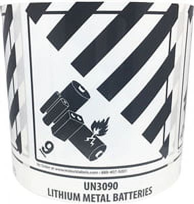 Laminated UN3090 Lithium Metal Batteries, Hazard 9 Pre-Printed Labels ...