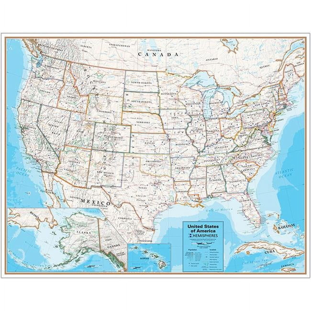Laminated Wall Map United States - Walmart.com