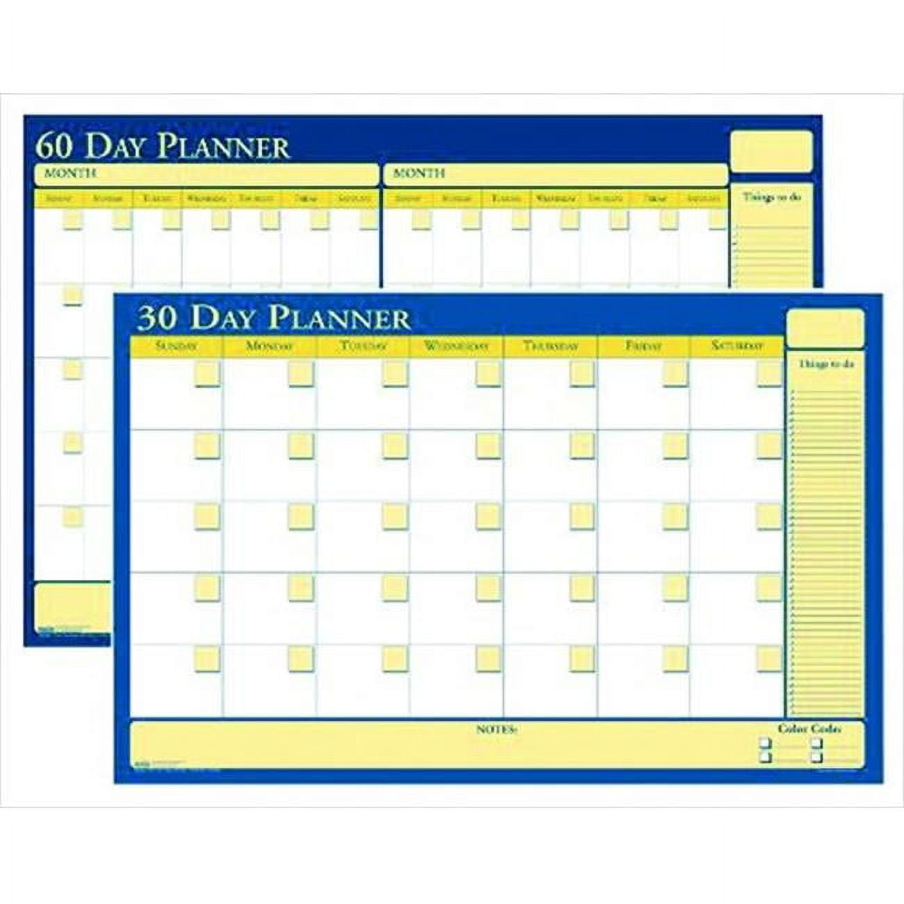 Laminated Write And Wipe Wall Planner, 24 x 36 In. - 30 By 60 Day ...