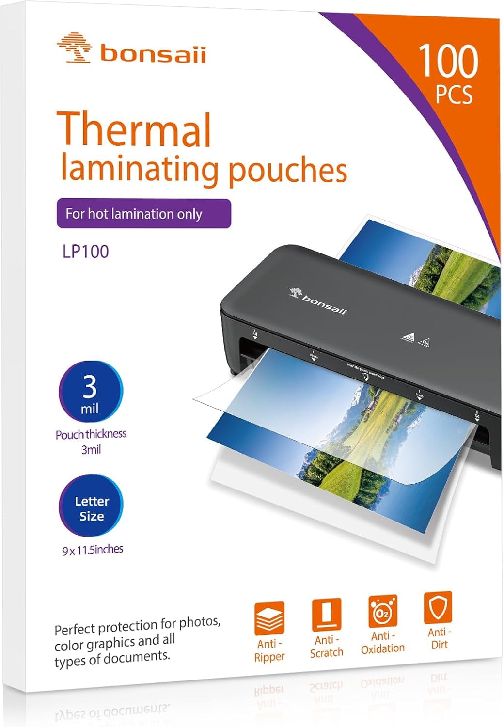 Laminating Sheets, 100 PCS 3mil Thermal Laminating Pouches, 9 x 11.5 ...