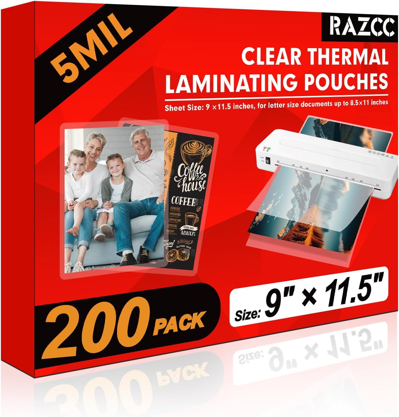 Laminating Sheets, 200 Pack Clear Thermal Laminating Plastic Paper ...