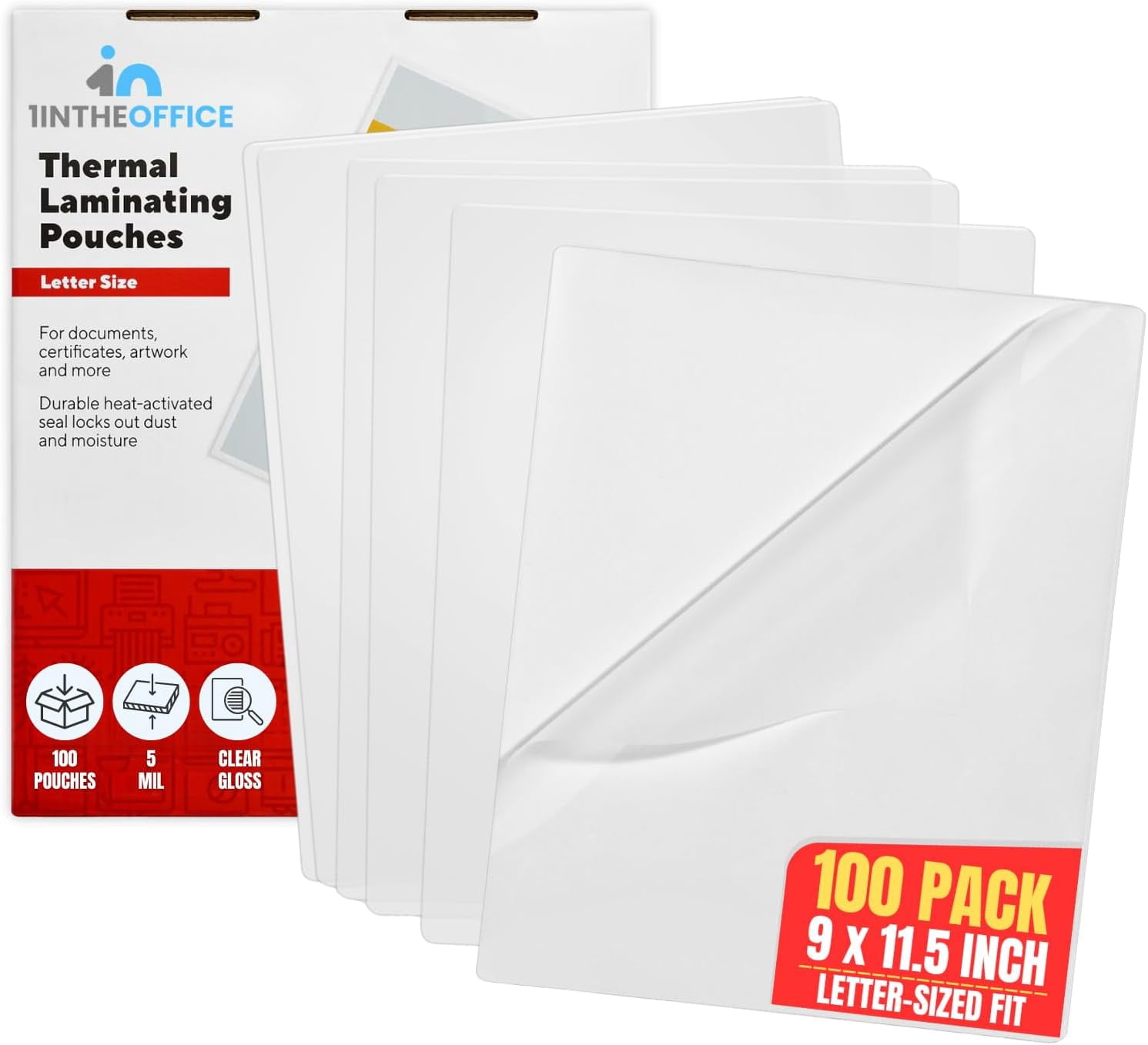 Laminating Sheets 5 mil, Lamination 9 x 11.5, rmal Pouch, Letter Size ...