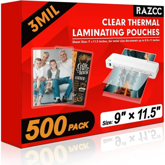 Laminating Sheets, 500 Pack Clear Thermal Laminating Plastic Paper ...