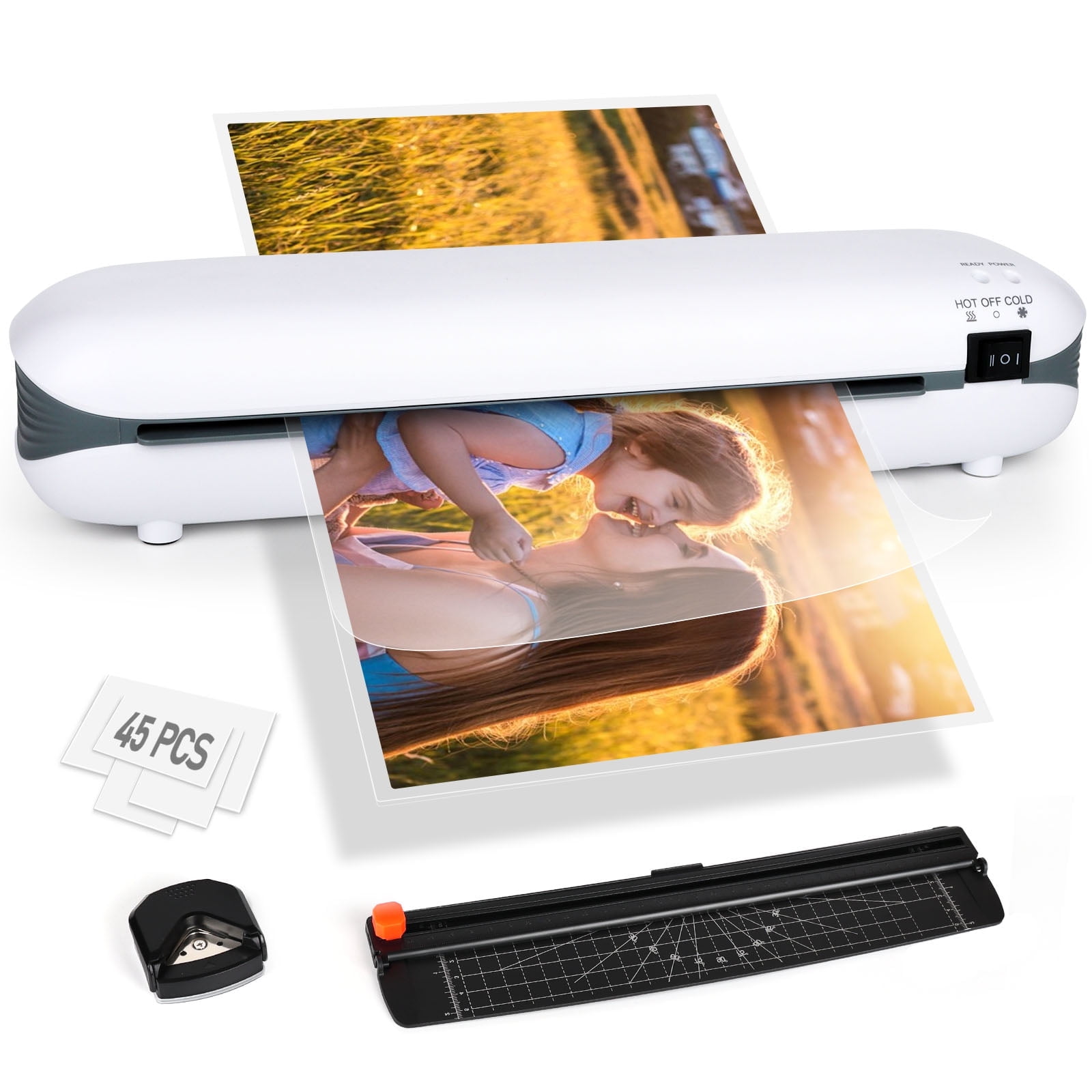 9 Inch A4 Desktop Laminator Machine with Paper Cutter, Fast Warm-Up ...