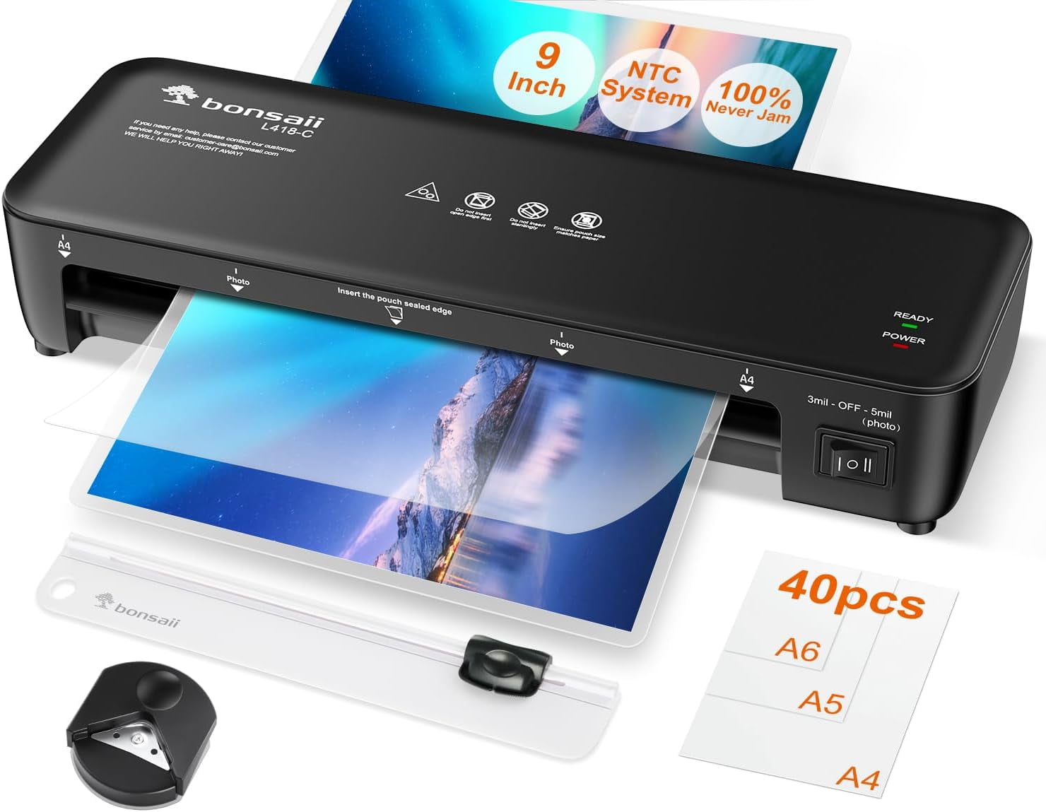 Laminator, 9 Inch Thermal Laminator Machine with Never Jam Technology ...