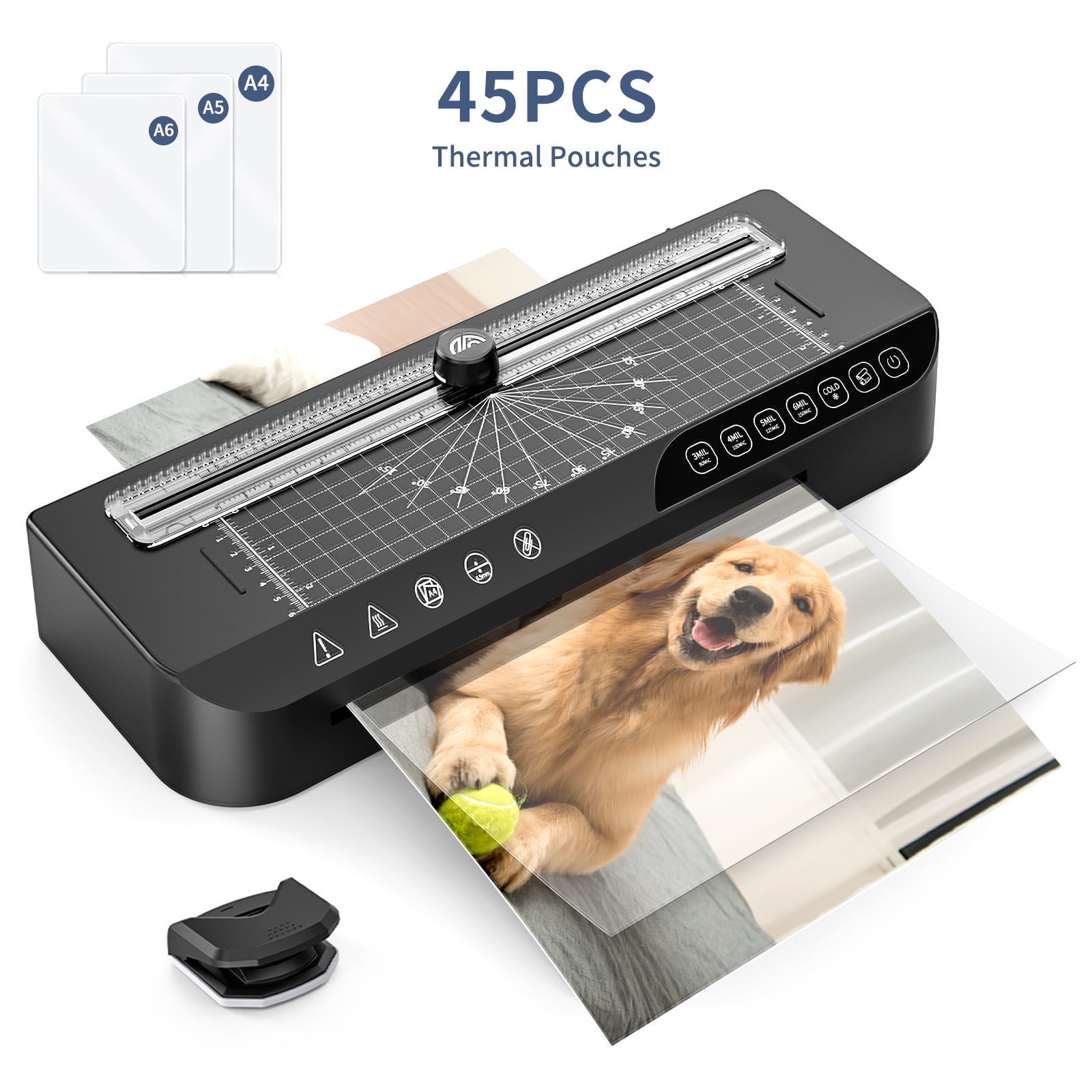 Laminator, A4 Laminator Machine with 15 Laminating Pouches,90s Fast Warm-up,9 Inches Cold and ...