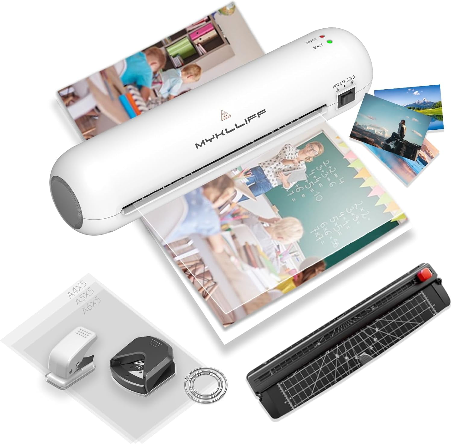 Laminator Machine 9-Inch Portable Thermal Laminater with Hot & Cold Modes, A4 Small Laminating ...