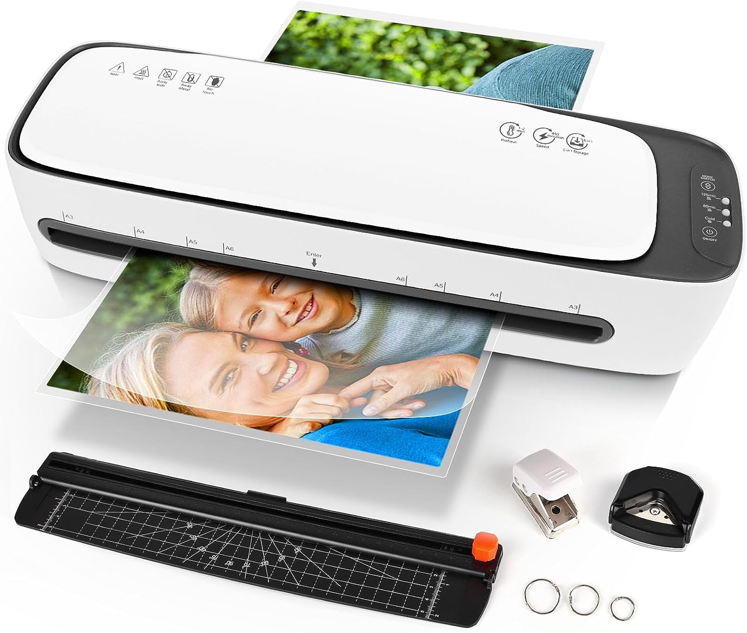 Laminator Machine A3, 9 in 1 Desktop Thermal Laminator Portable 13 IN ...