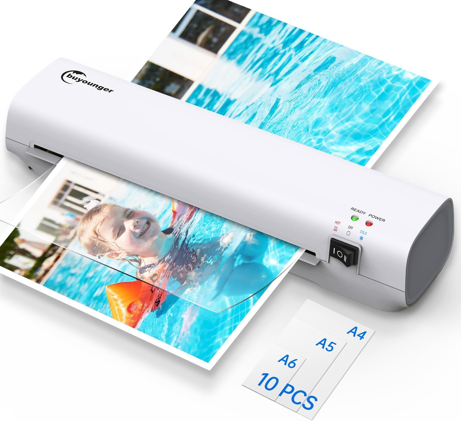Laminator Machine with 10 Laminating Sheets 9 Inch Laminator Hot & Cold ...