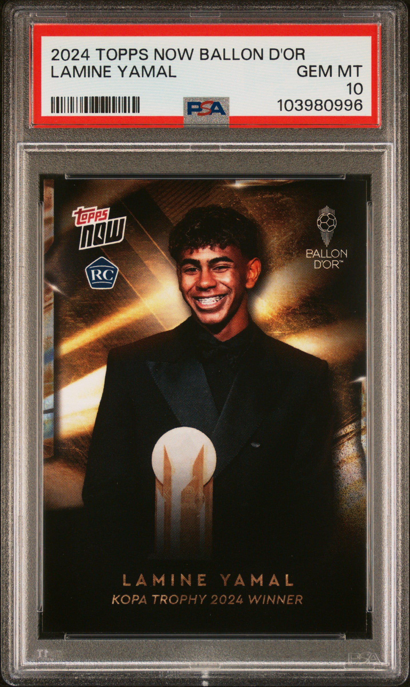 Lamine Yamal 2024 Topps Now Ballon D'Or Kopa Trophy Winner Rookie Card ...