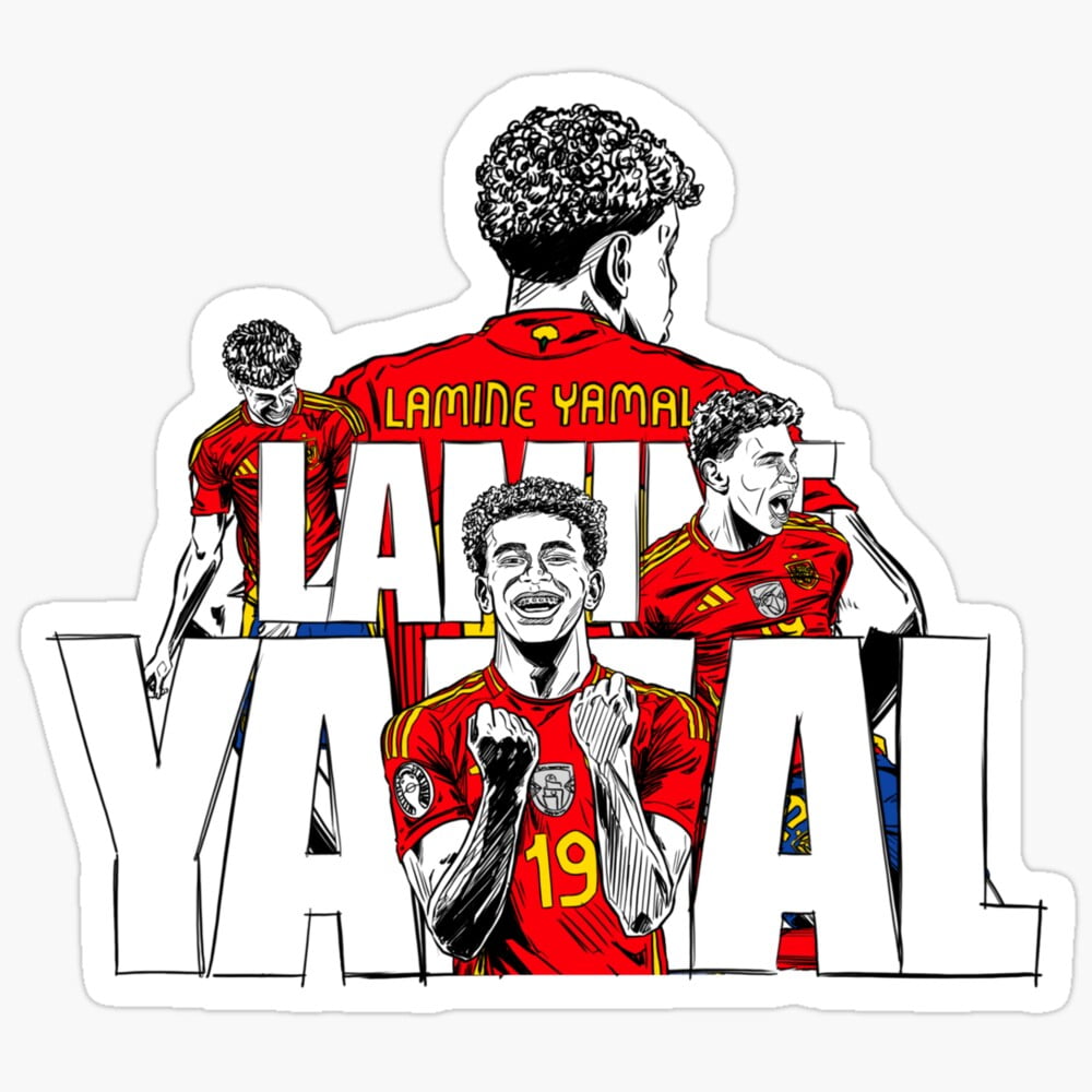 Lamine Yamal - Spain Sticker Phone Decal Water Bottle Stickers Car ...