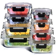 Virtu 24pc Glass Food Storage Containers, Airtight Glass Meal Prep ...