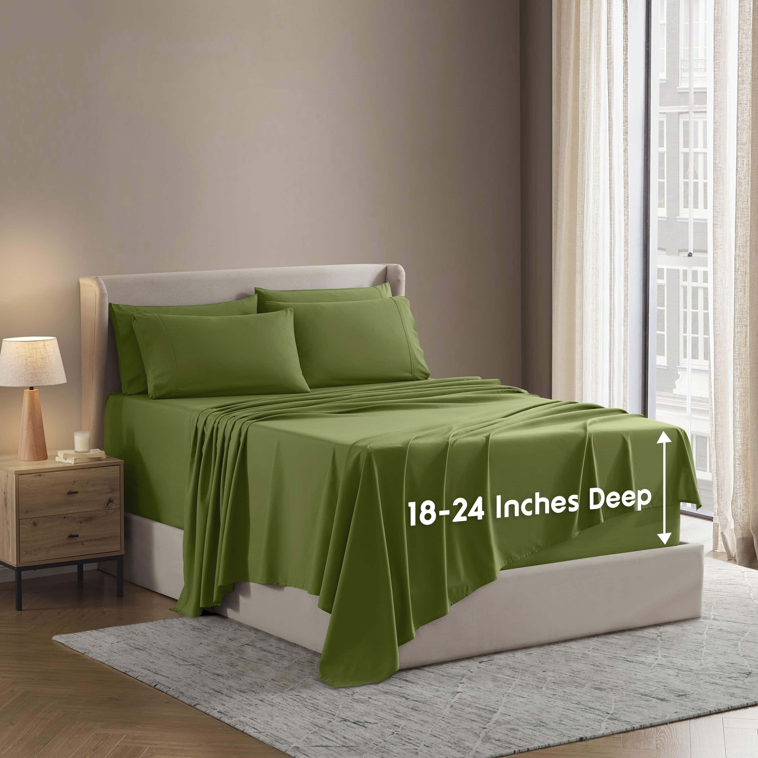 LammaLoe Extra Deep Pocket King Sheets set, Fits 18"-24" Mattress, 6 ...