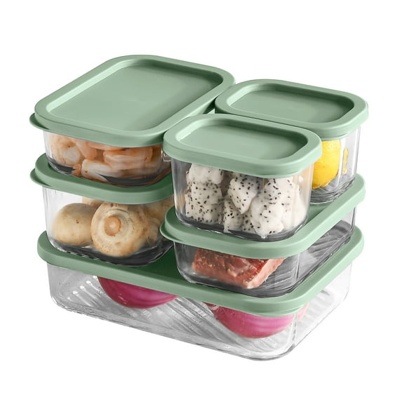 LammaLoe Glass Food Storage Containers with Lids, 12 Piece Airtight ...