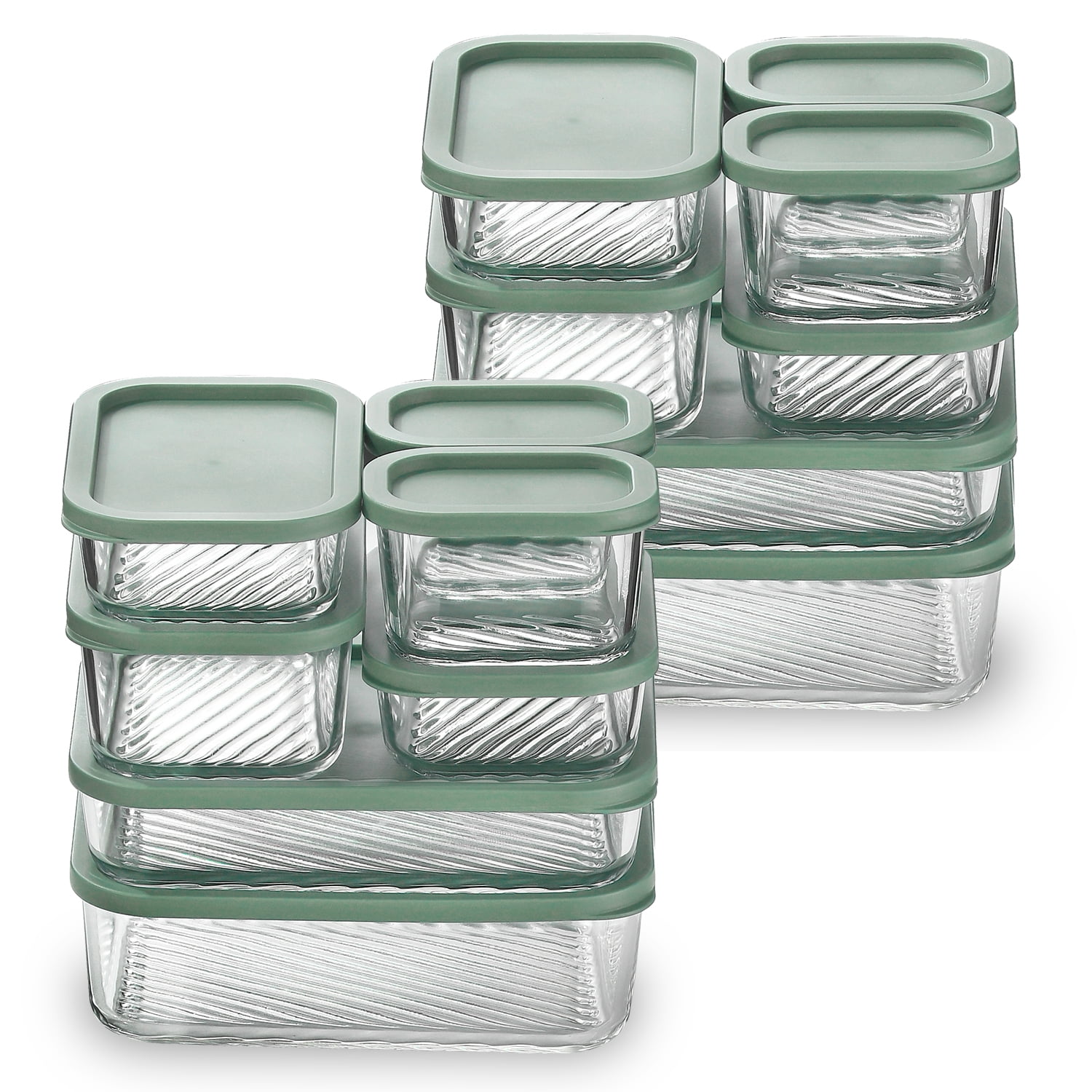 Lamma Loe Glass Storage Containers with Lids, 14 Piece Meal Prep ...