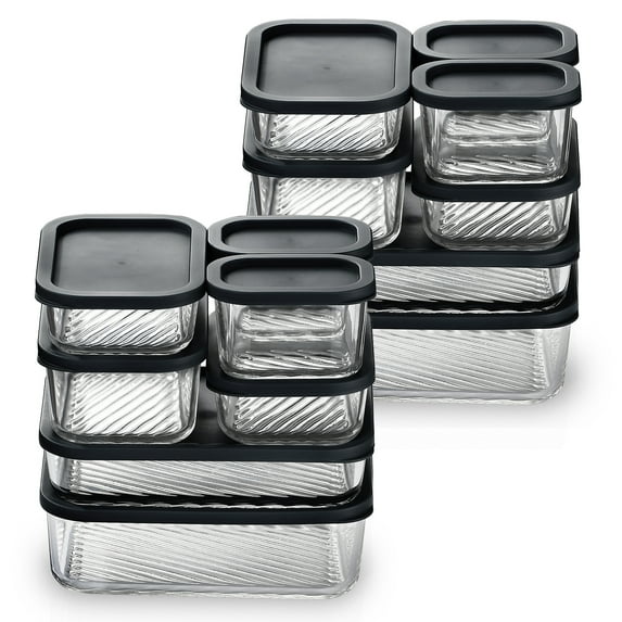 LammaLoe Glass Food Storage Containers with Lids, 14 Piece Airtight ...