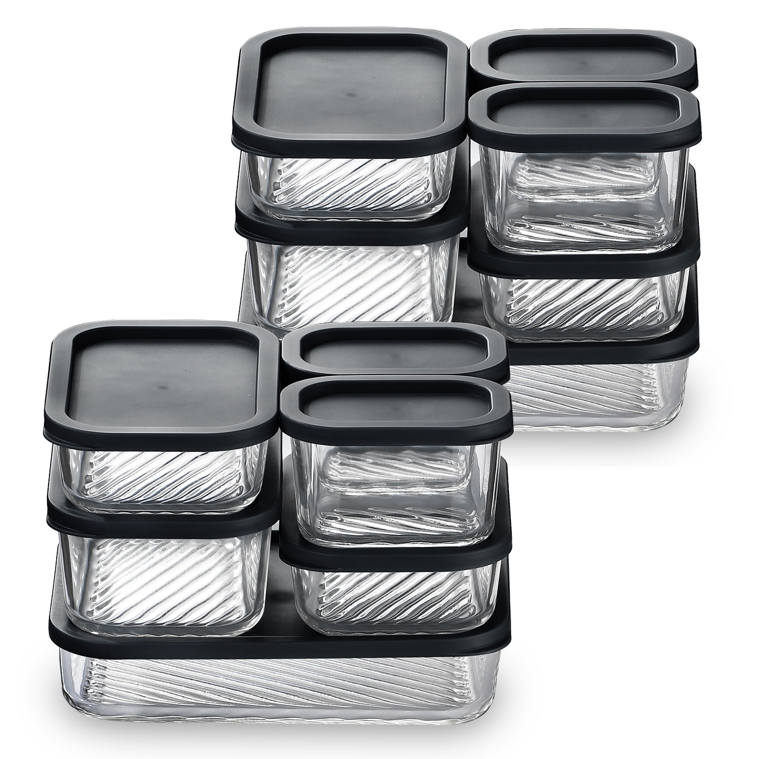 LammaLoe Glass Food Storage Containers with Lids, 24 Piece Airtight ...