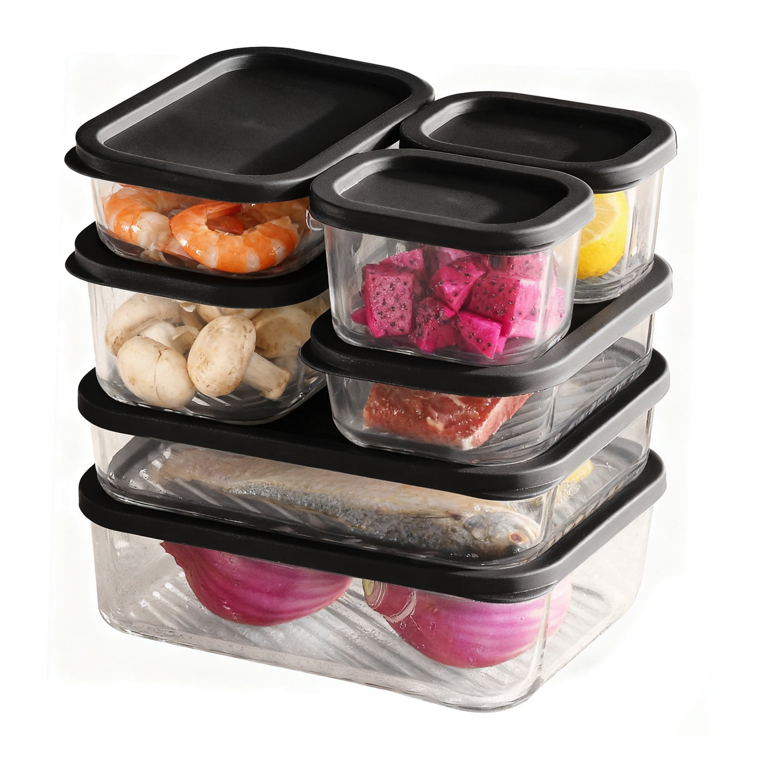 LammaLoe Glass Food Storage Containers with Lids,28 Piece Airtight ...
