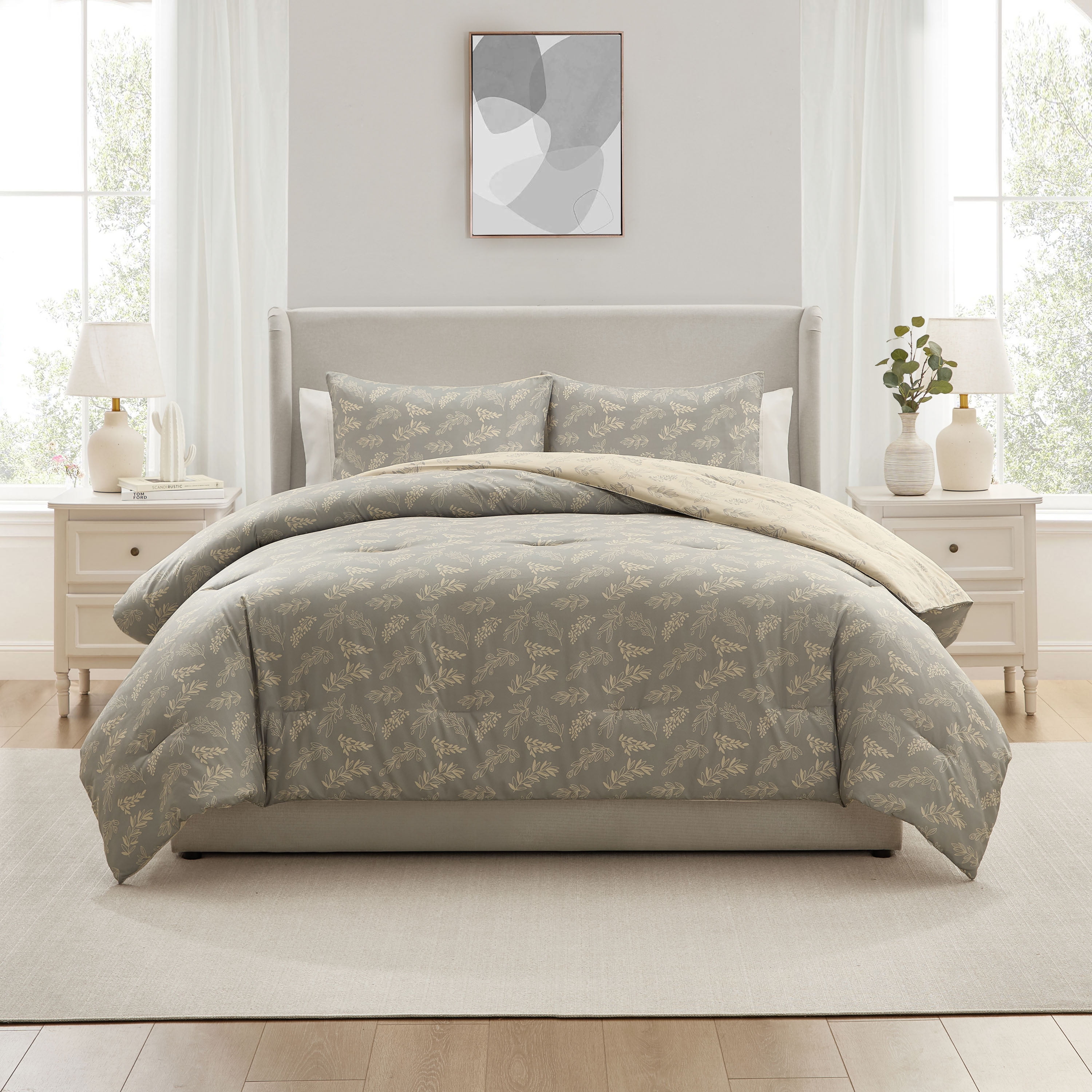 LammaLoe Queen comforter set, 3 Piece Botanical Bed in a Bag ...
