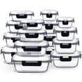 Lammaloe 32 Piece Glass Storage Containers with Lids Airtight ...