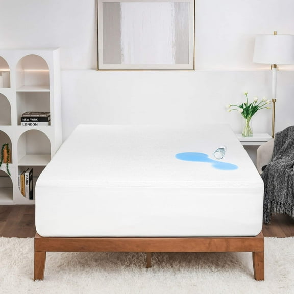 King Size Waterproof Mattress Protector - Cooling, Machine Washable Cover with Fitted Deep ...