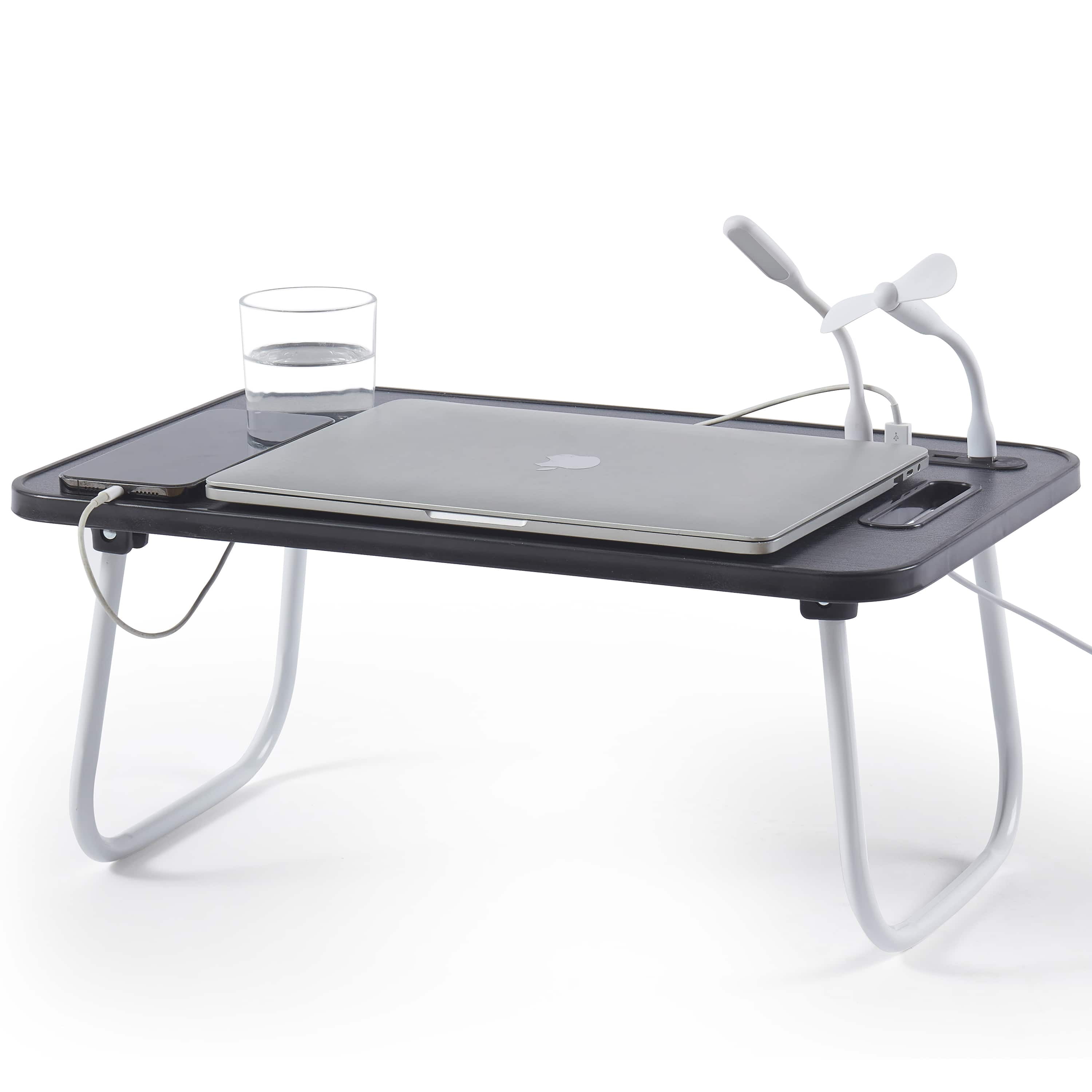 Lammaloe Foldable Lap Desk with USB Ports, Portable & Lightweight ...