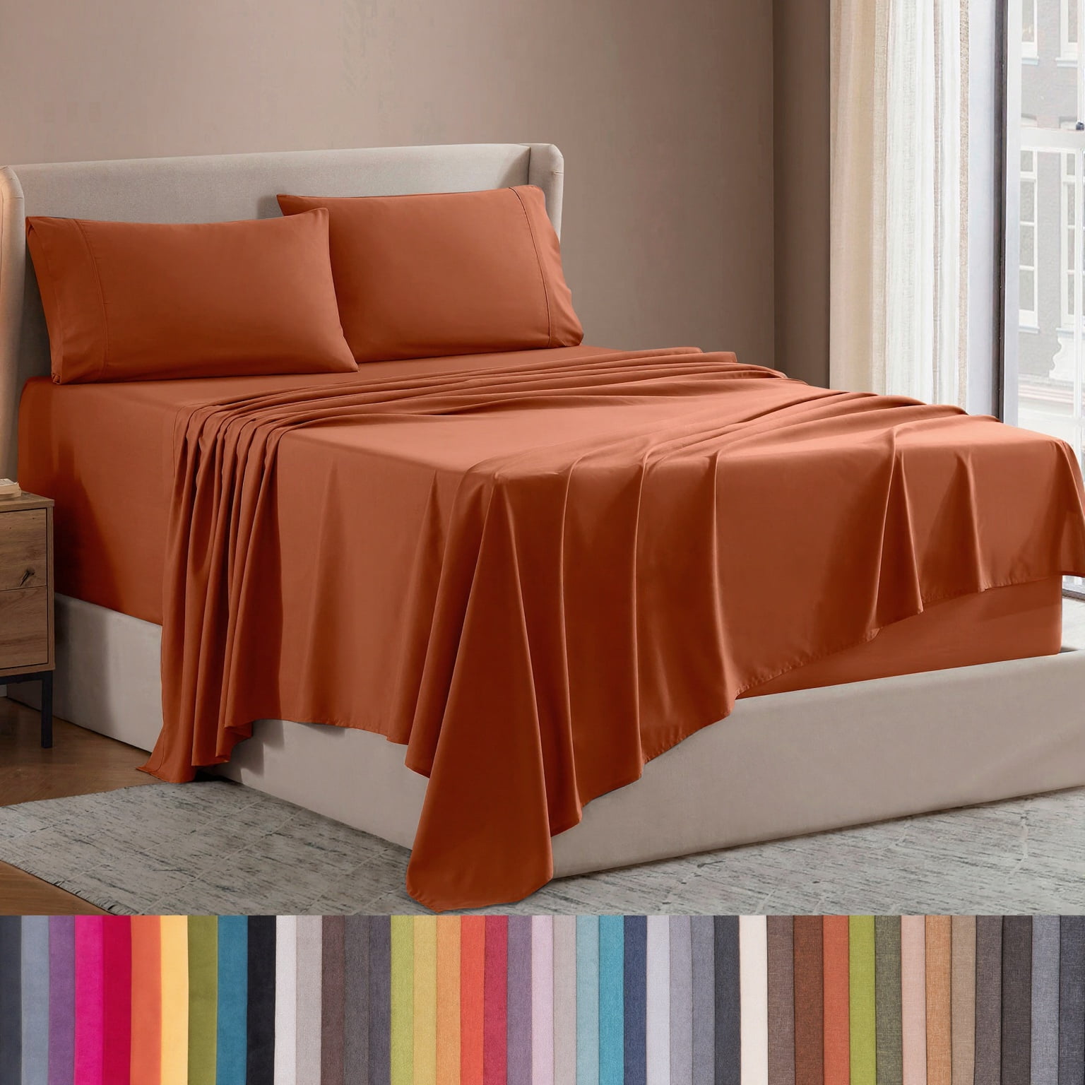 Lammaloe Full Size Sheets Set, Hotel Style Deep Pocket 4 Piece Bed ...