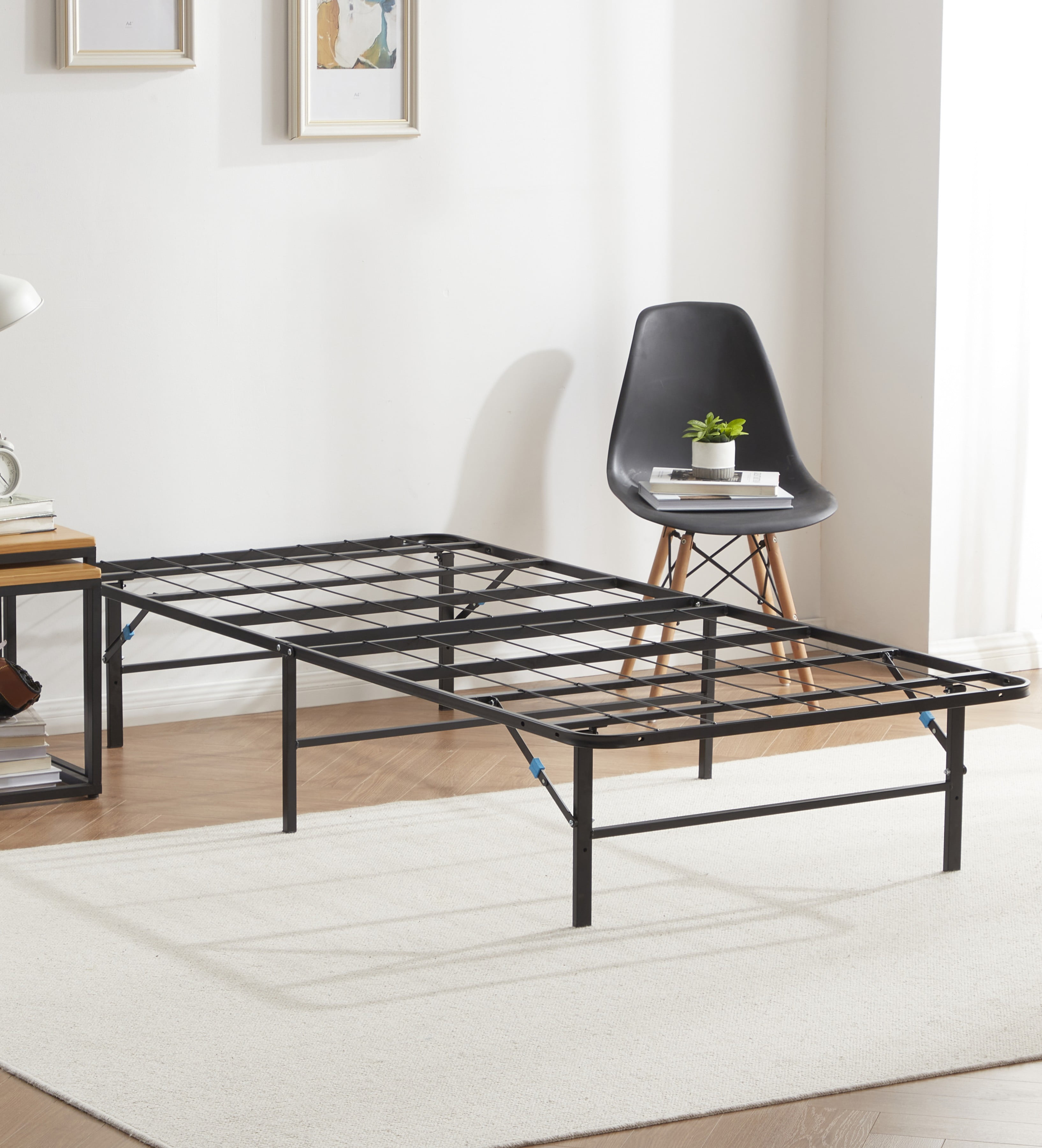 Lammaloe Foldable Bed Frame Twin with 14" Storage, Metal Platform ...