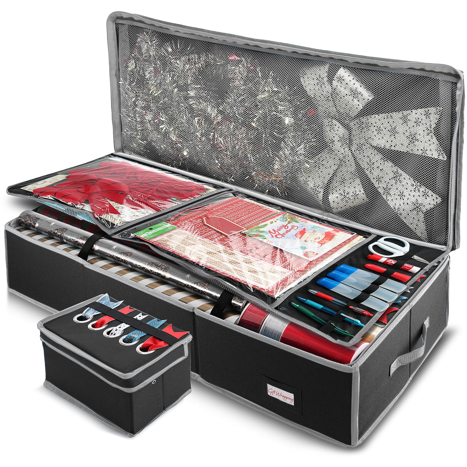 Lamma Loe Christmas Wrapping Paper Storage Organizer Container - Holds ...