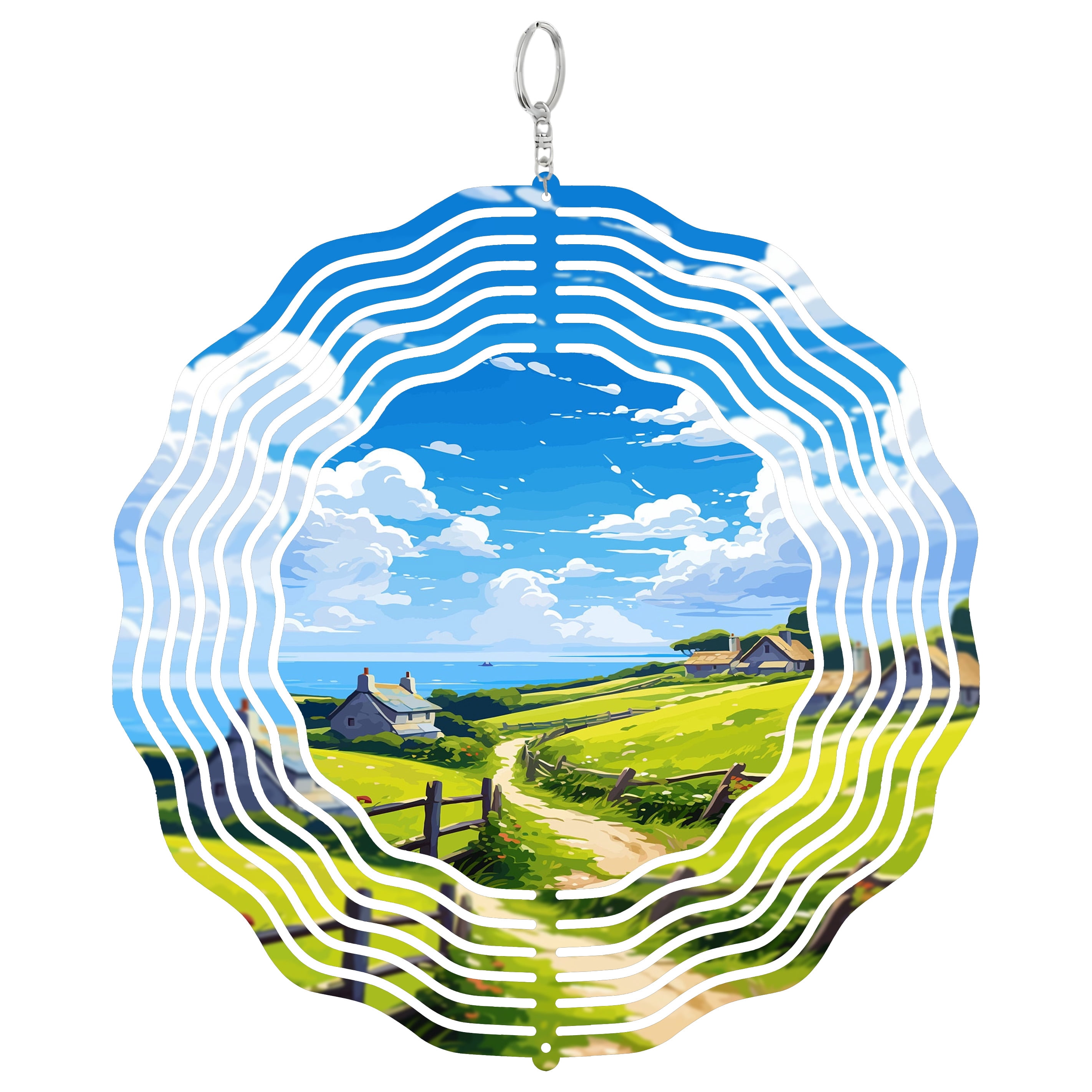 Lamorna Cove Cornwall Artist View 3D Wind Spinner Stainless Steel ...
