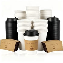 [500 Pack 12 oz Paper To Go Coffee Cups with Lids and Sleeves ...