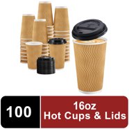 CHARMOUNT 100 Pack 12 oz Single Use Disposable Coffee Cups, Insulated ...