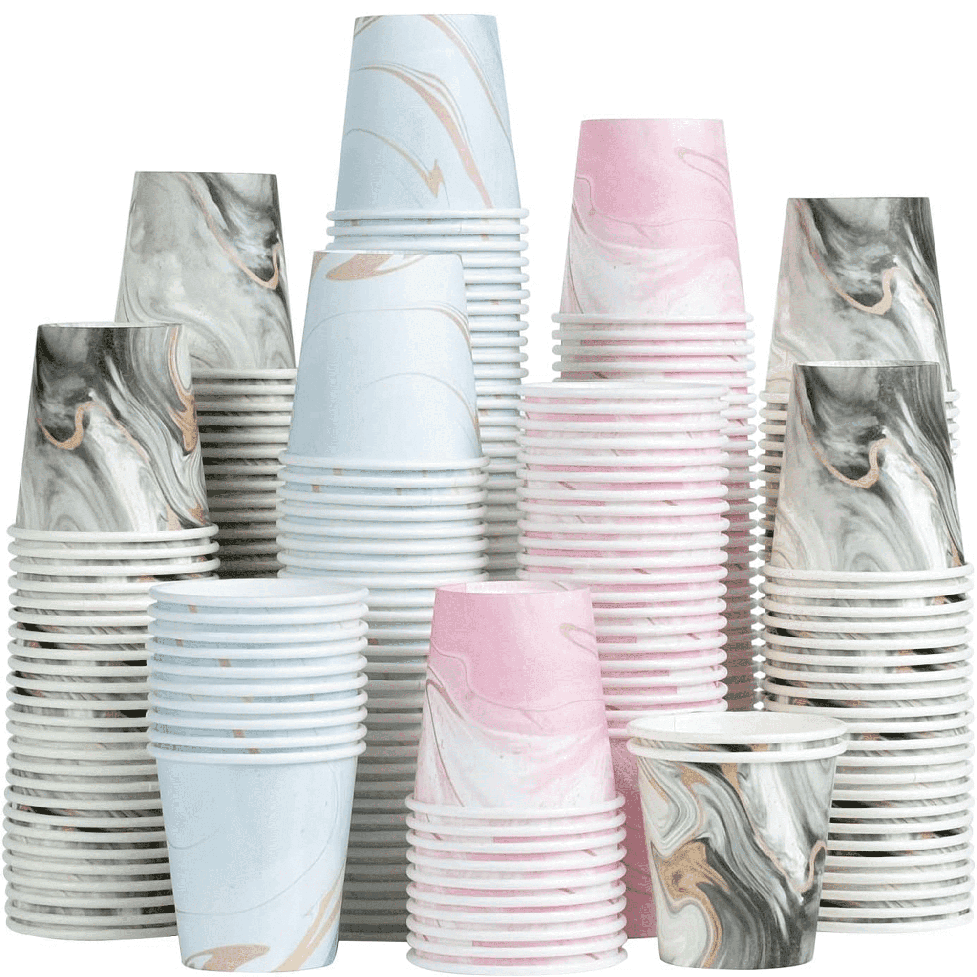Lamosi 5 oz Disposable Paper Cups Bulk 300 Multicolor Hot Cold ...