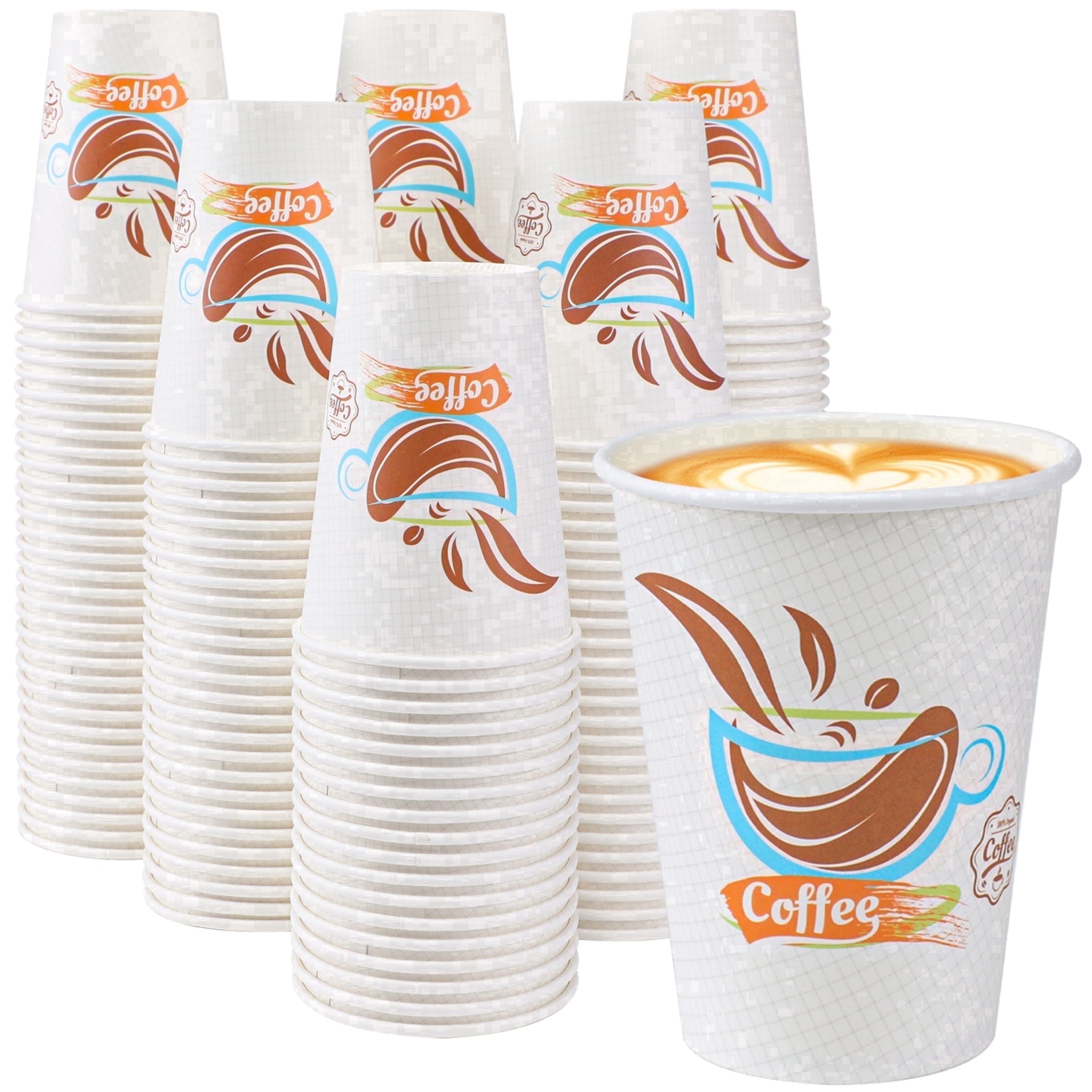 Lamosi Disposable Paper Cups, 12 oz Hot Coffee Cups, Durable ...