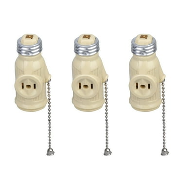 3PCS E26 Lamp Bases Adapter Bakelite Bulb Light Holder Two Outlet Screw ...