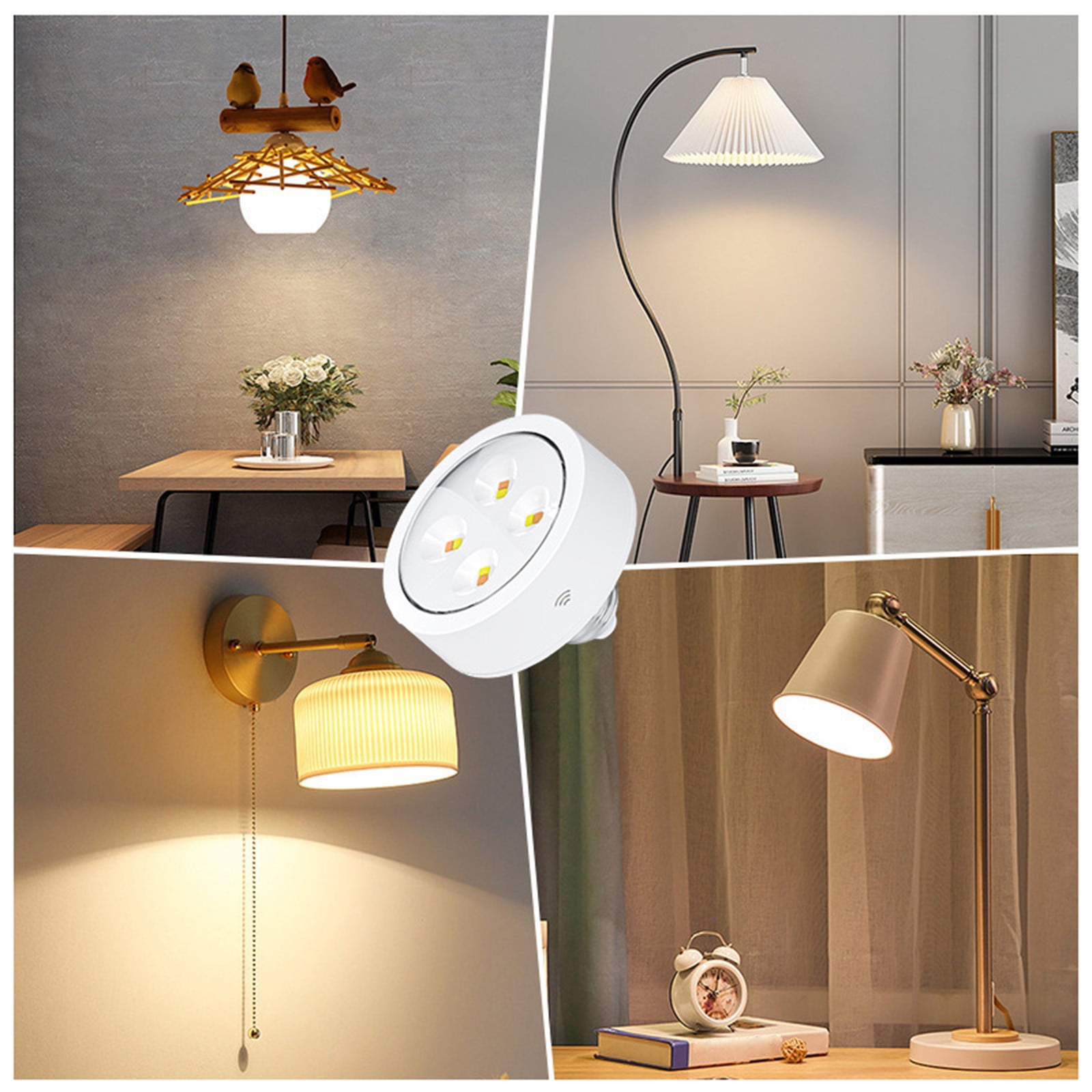 Lamp Battery Operated Light Bulbs With Remote Battery Powered LED Puck ...