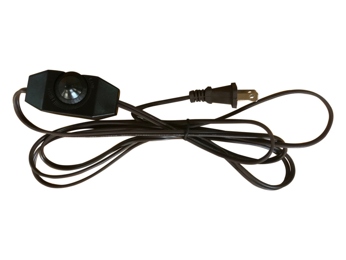 Lamp Cord Molded Plug with Rotary Dimmer Switch, Stripped Ends Ready ...
