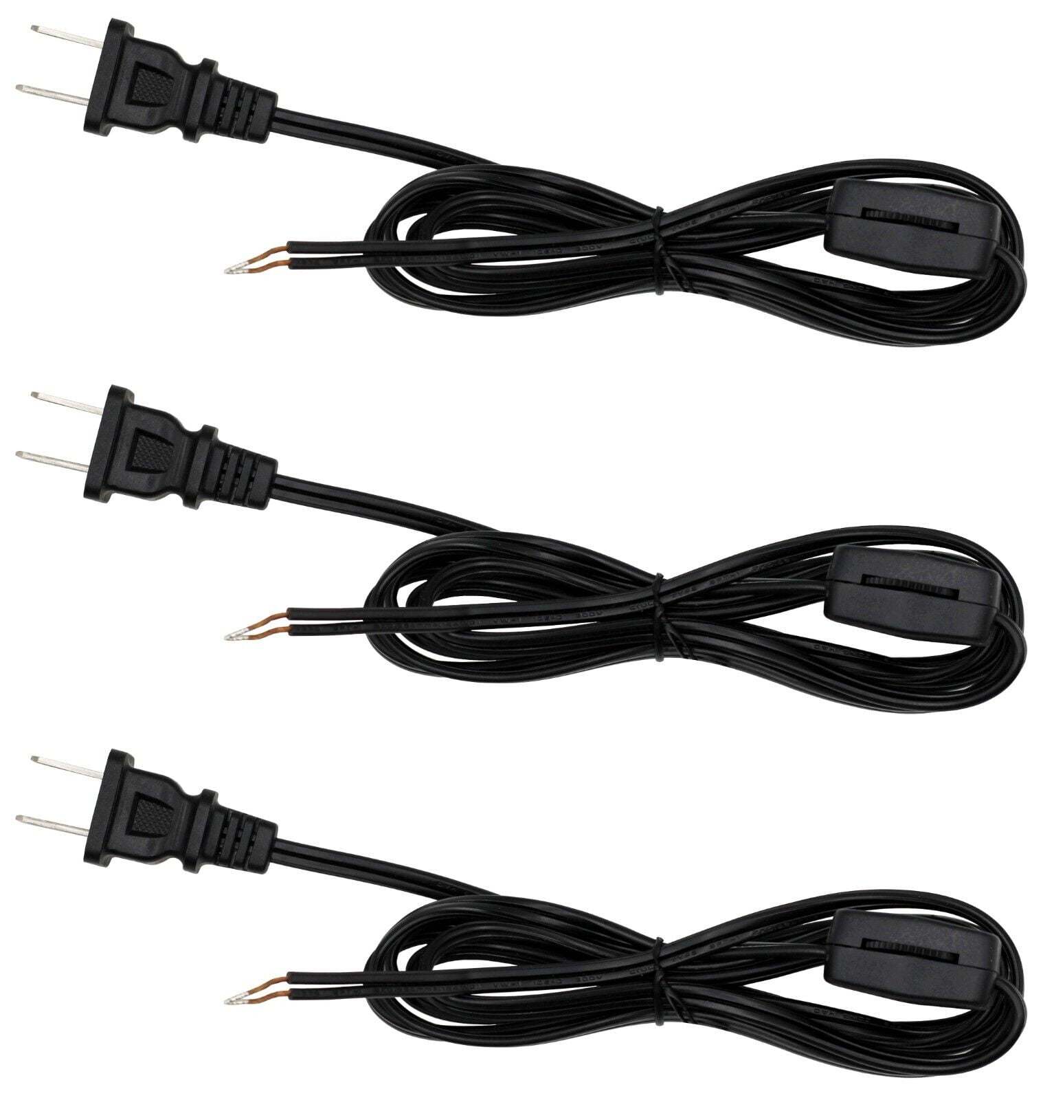 Lamp Cord With Rotary Switch, Polarized Plug, Stripped Ends Ready for ...