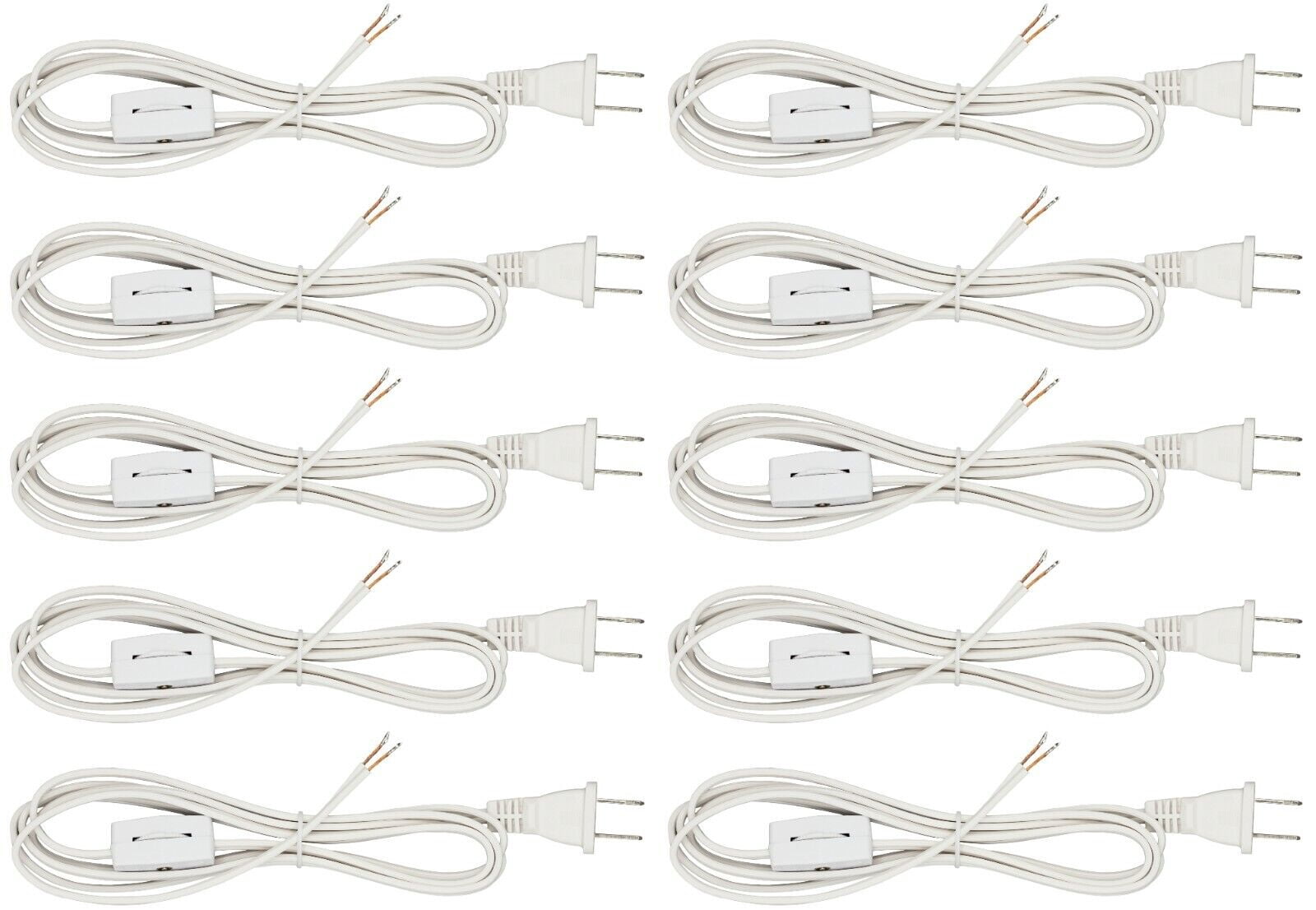Lamp Cord with Rotary Switch, Polarized Plug, Stripped Ends, Ready to ...