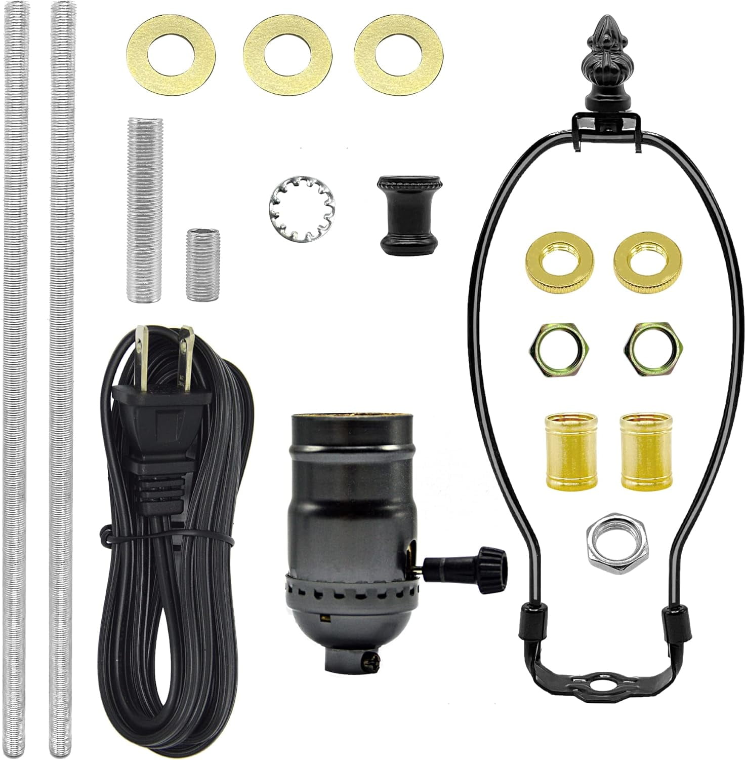 Lamp Kit, Table Lamp Wiring Kit with 8 Inch Harp, 3-Way Socket 2 Pieces ...