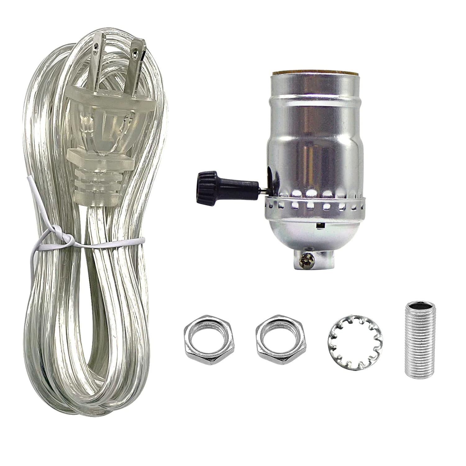 Lamp Light Kit, Nickel Plated Repair or Rewiring Table Lamp Kit, 3 Way ...