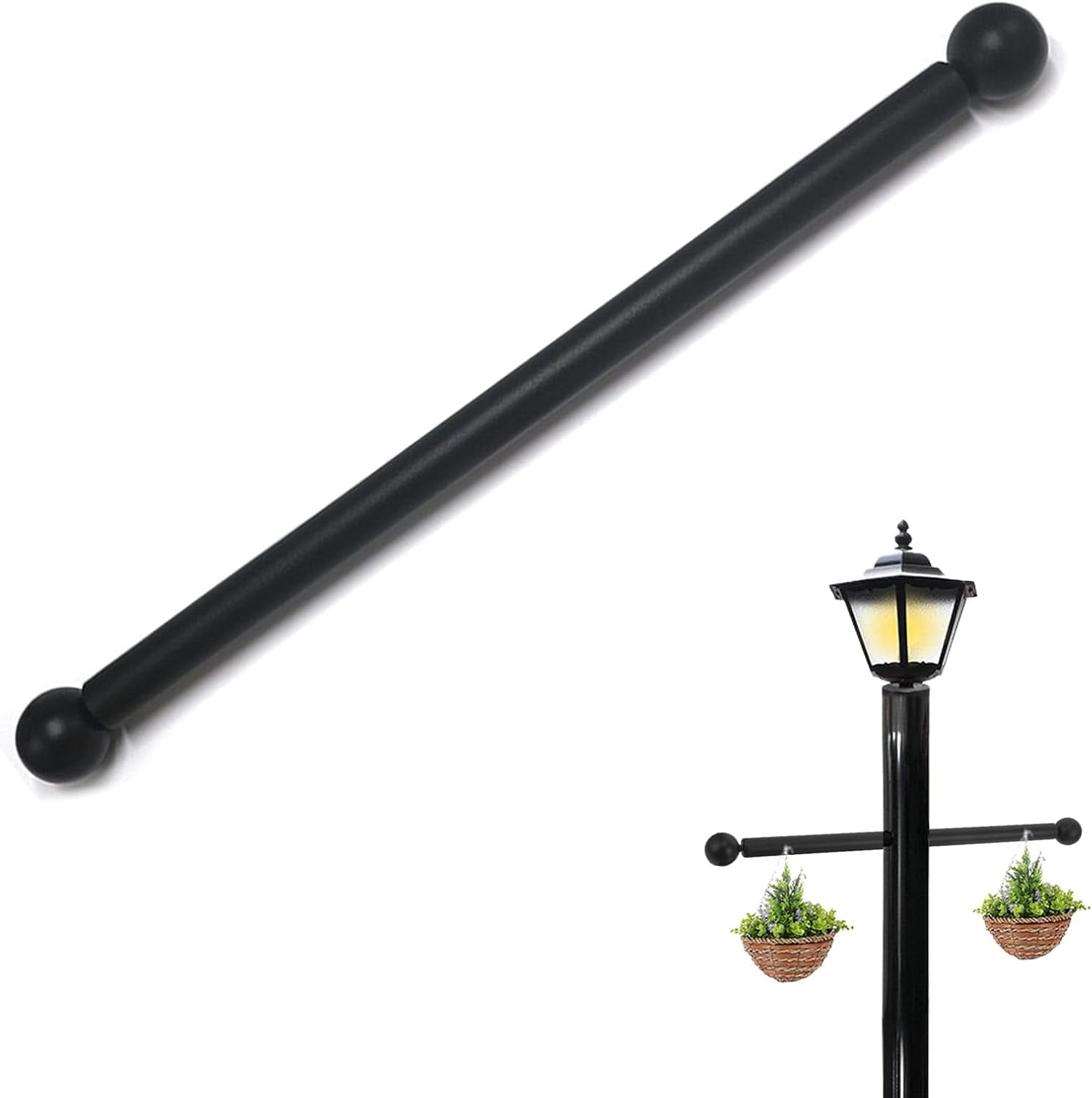 Lamp Post Cross Arm Steel Cross Arm Ladder Rest with Removable Knobs 16 inch Cross Arm ...