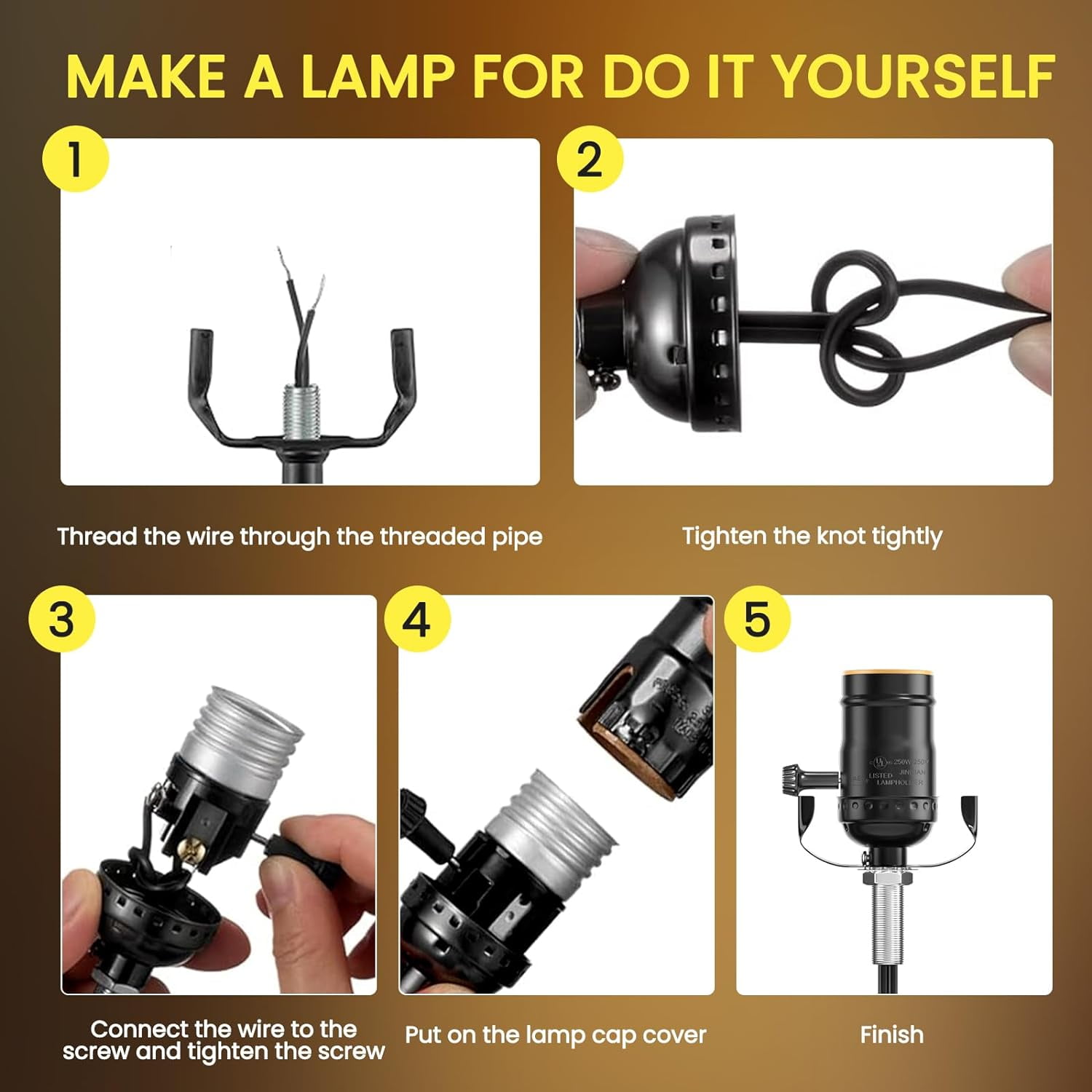 Lamp Repair Kit for Table Lamps,Floor Lamp Rewire Kit with 2 Way E26 Lamp Socket and 8FT Lamp ...