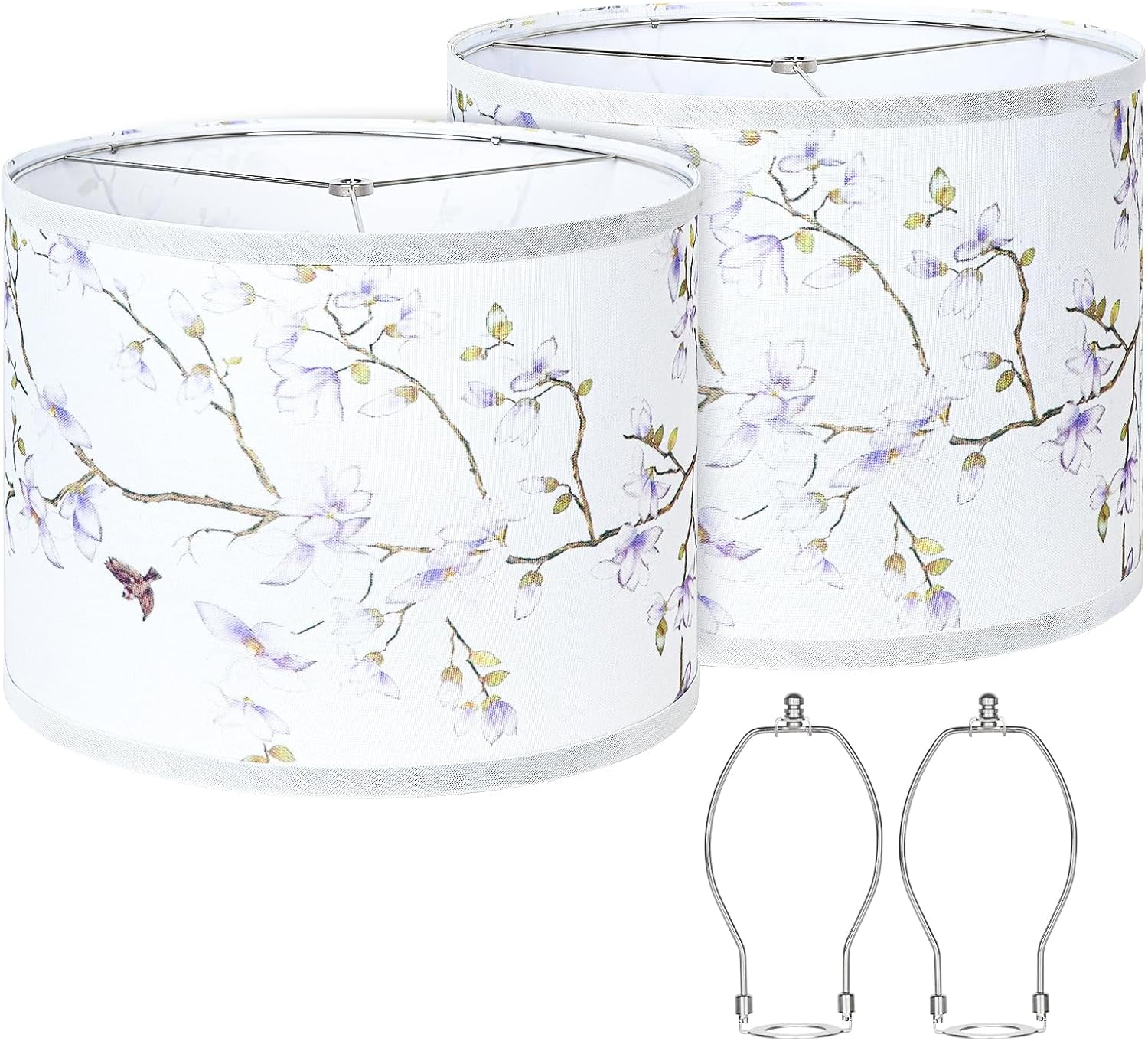 Lamp Shades Set of 2, Drum Lampshades 13" Top x 13" Bottom x 10" High ...