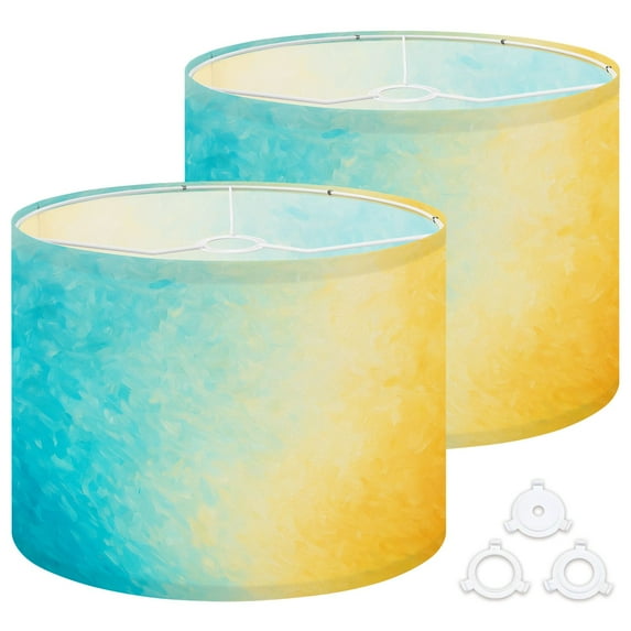 Lamp Shades Set of 2 Easy Assembly Abstract Beach Sea Summer Grunge ...