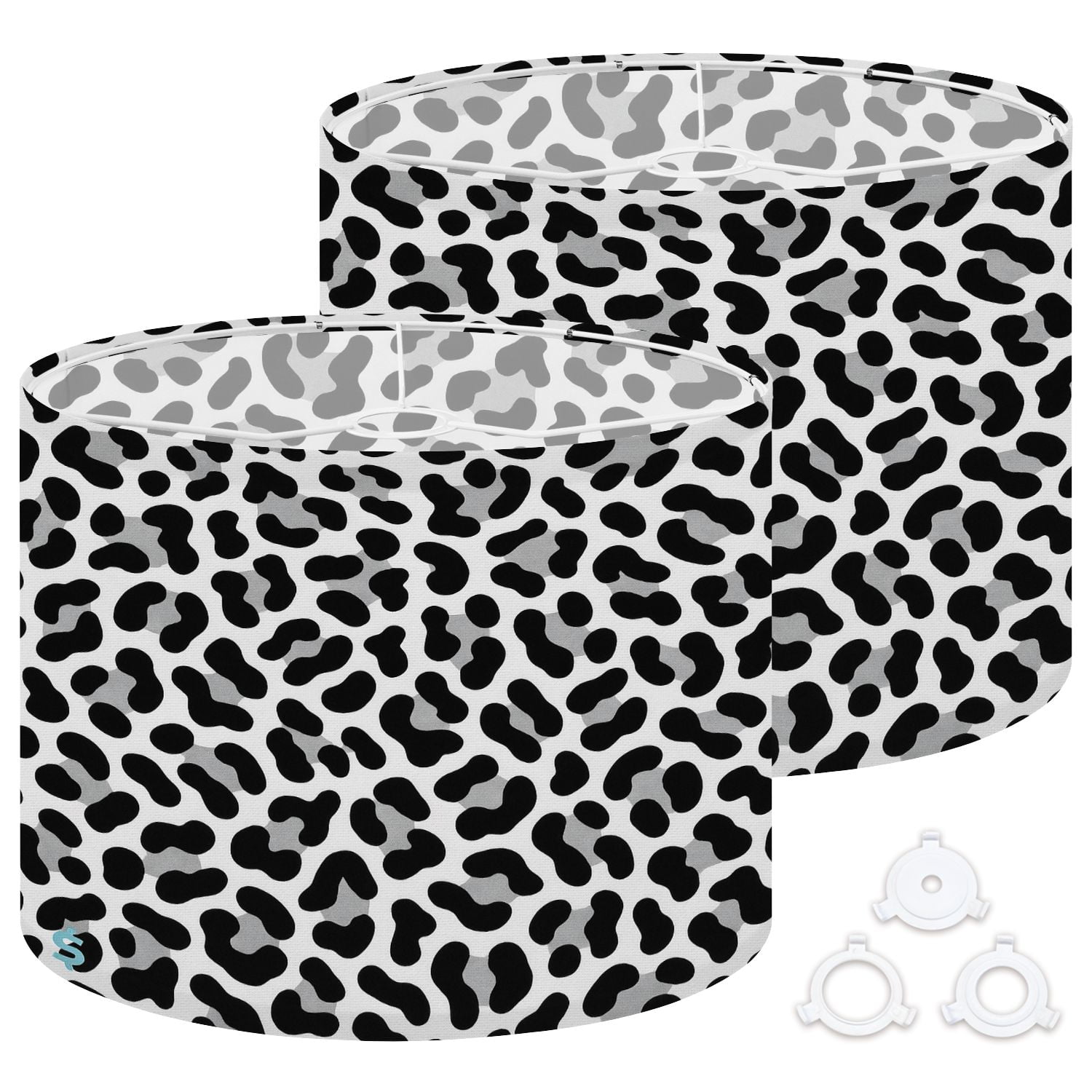Lamp Shades Set of 2 Easy Assembly Abstract Leopard Trendy print Animal ...