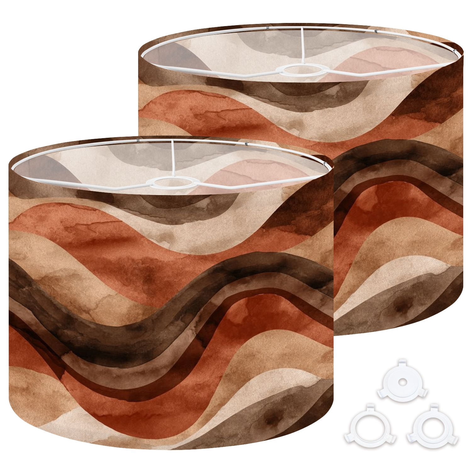 Lamp Shades Set of 2 Easy Assembly Abstract watercolor ombre Abstract ...